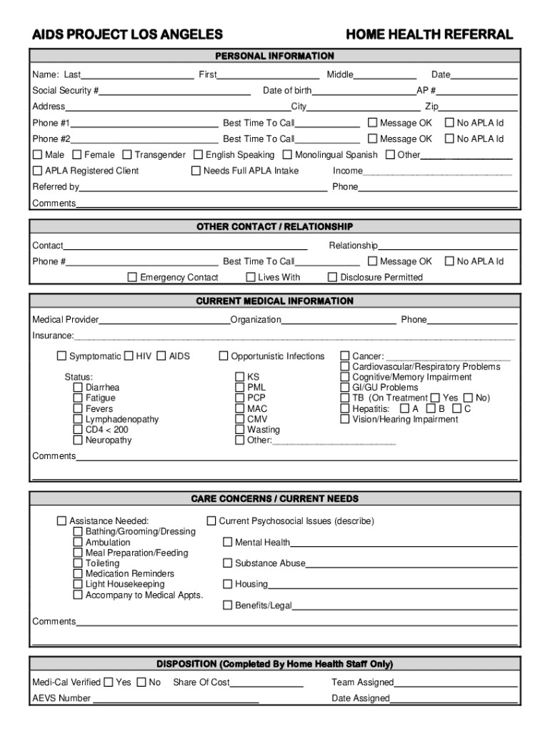 Fillable Online APLA MENTAL HEALTH DEPARTMENTCLIENT INFORMATION SHEET ...