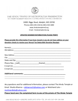 Fillable Online Updated Member Information form Fax Email Print - pdfFiller