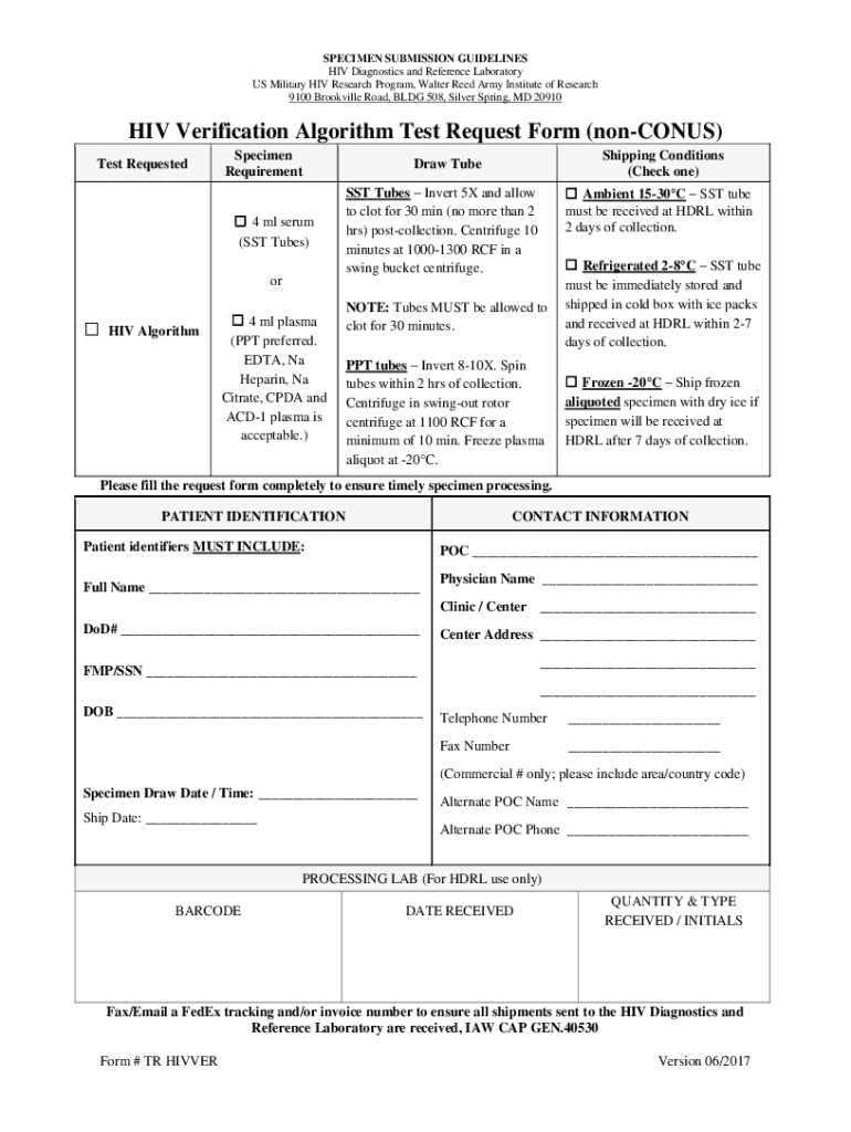 Fillable Online HIV Diagnostics and Reference LaboratoryMHRPGuidelines ...