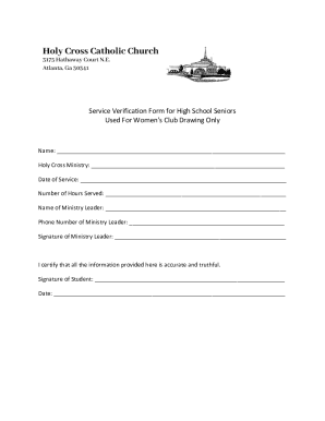 Fillable Online HCWC service verification form Fax Email Print - pdfFiller