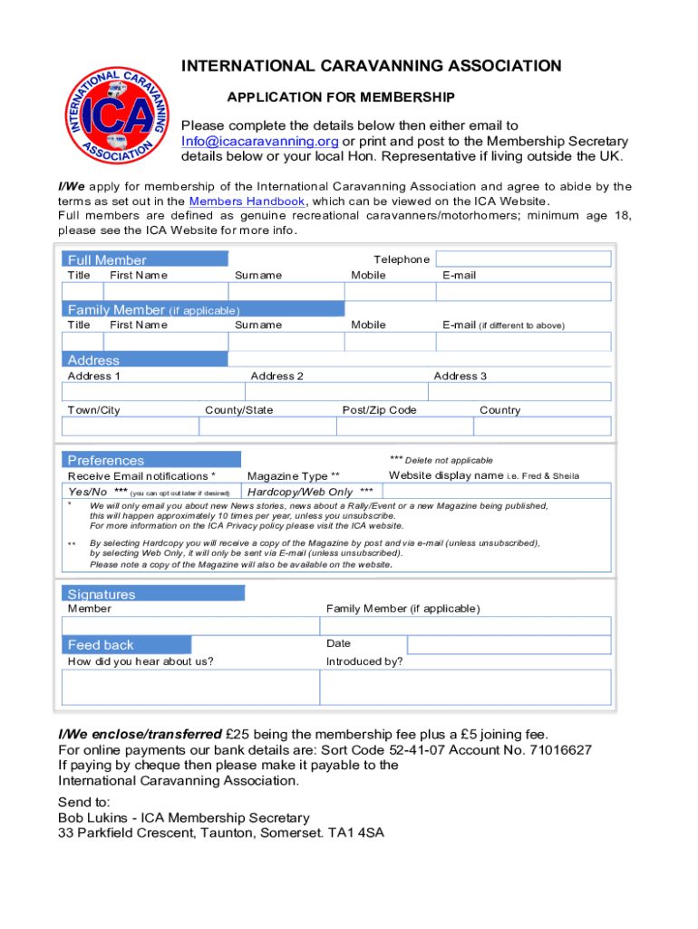 Fillable Online RHA Membership Application Form Fax Email Print - pdfFiller