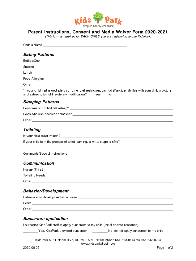 Fillable Online PDF 2020-2021 NHI Medical Authorization Form, Parent ...