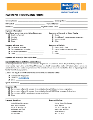 Fillable Online PAYMENT PROCESSING FORM - Live United Fax Email Print ...