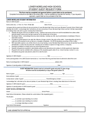 Fillable Online Virtual Backpack / Forms - Lower Moreland Township ...