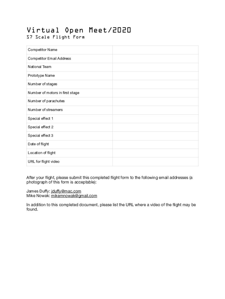 Fillable Online Virtual World Cup S7 Flight Form.pages Fax Email Print ...
