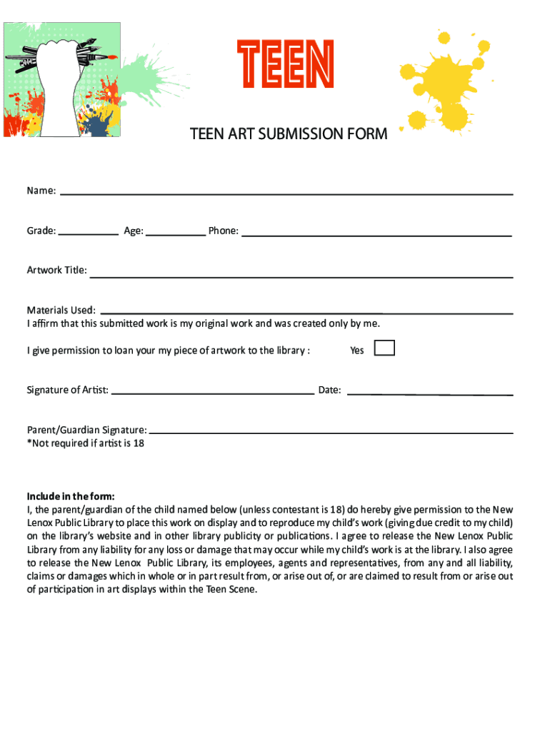 Fillable Online art Submission form- Fax Email Print - pdfFiller