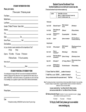 Fillable Online 11+ Student Enrollment Form Templates PDFDOCFree ...