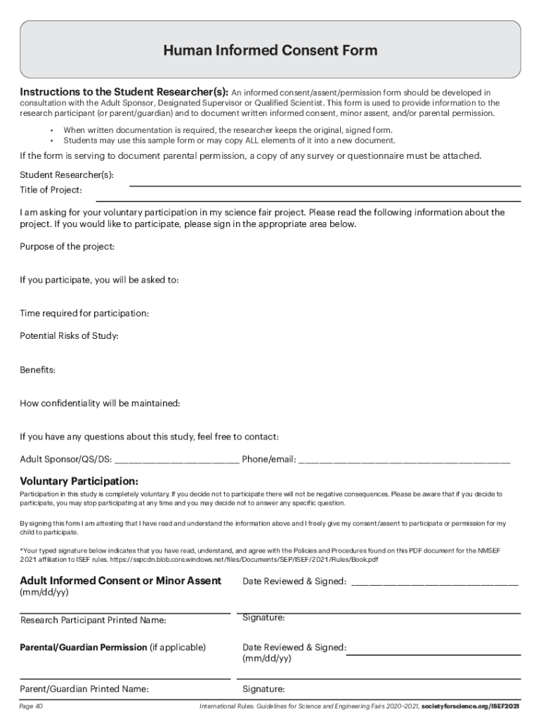 Fillable Online Human Informed Consent Form - City University of New York Fax Email Print ...