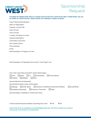 Fillable Online FREE 6+ Sponsorship Request Forms in PDFMS ...