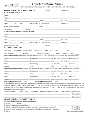 Fillable Online SHORT FORM APPLICATION PART 1 Fax Email Print - pdfFiller