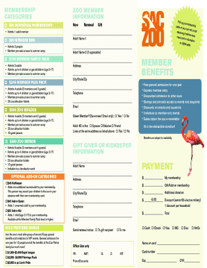 Fillable Online MembershipZoo New EnglandPhiladelphia Zoo Membership ...