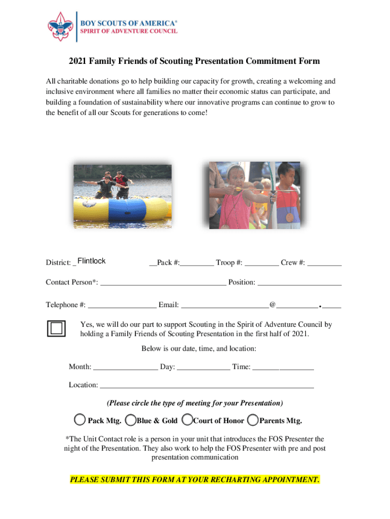 Fillable Online Family Friends of Scouting Presenter Resources Fax Email Print - pdfFiller
