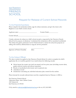 Fillable Online Student Record Forms Fax Email Print - pdfFiller