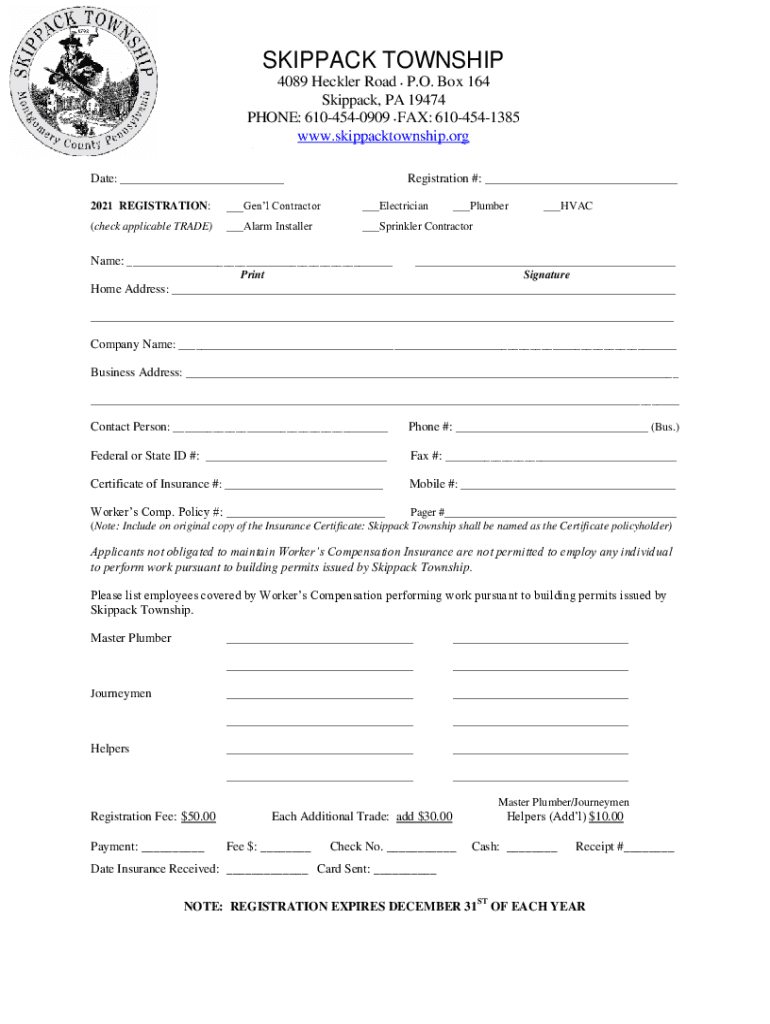 Fillable Online PDF tenant-registration-form.pdf - Skippack Township ...