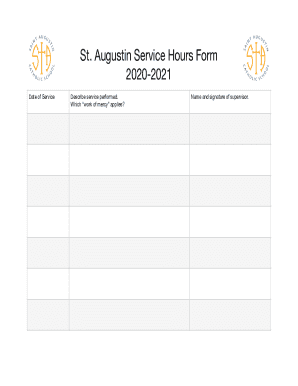 Fillable Online 2020-2021 Service Hours Form Fax Email Print - pdfFiller