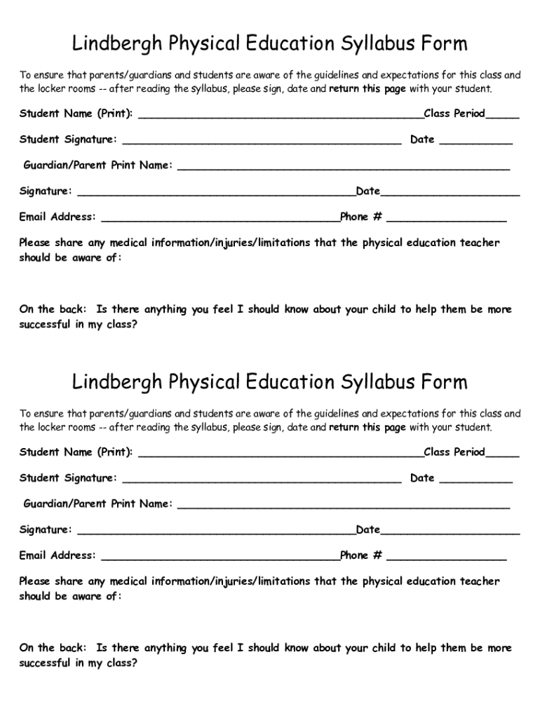 Fillable Online 9th Grade PE Syllabus - Physical Education - Milaca ...