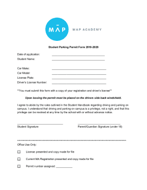 Fillable Online Student Driver and Parking Application Form Fax Email ...