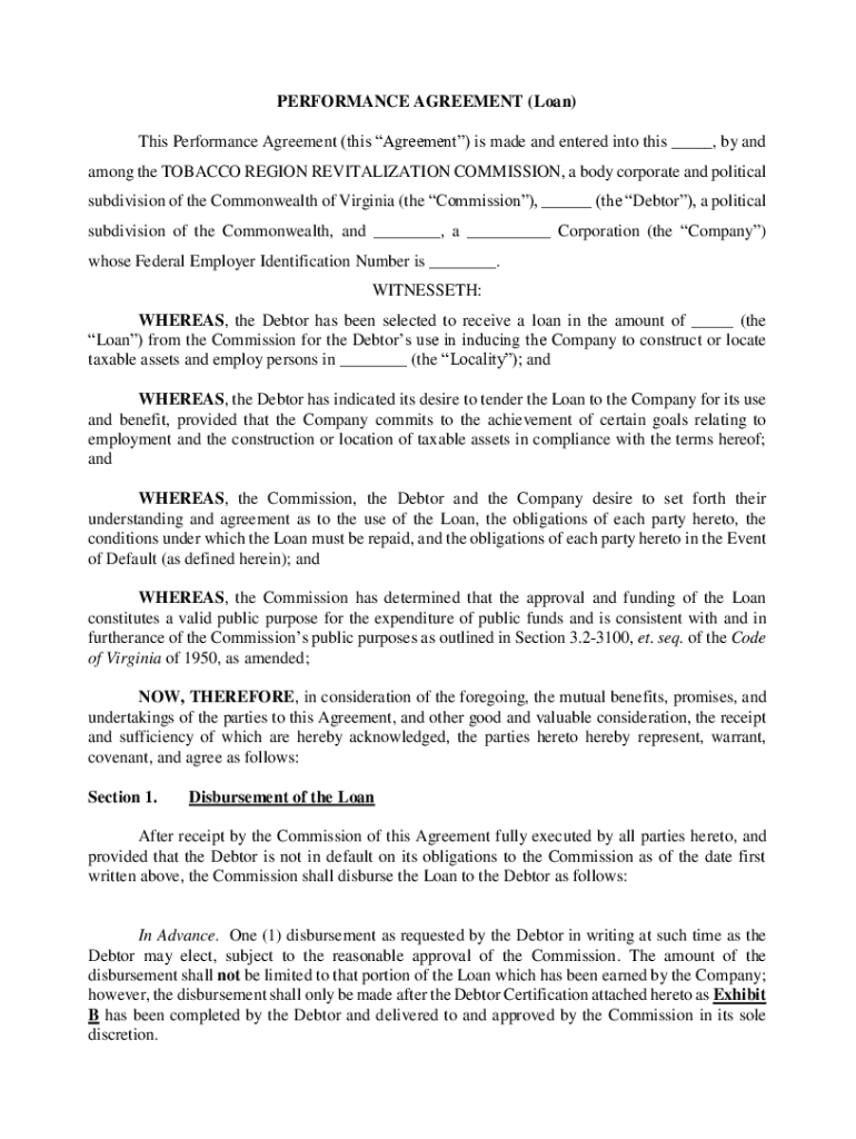 Fillable Online Performance Agreement - Sample, Template - Word and ...