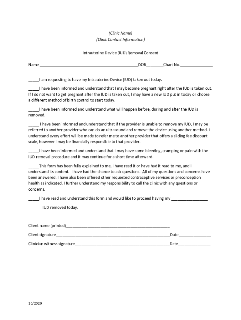Fillable Online Intrauterine Device (IUD) RemovalIntrauterine device - WikipediaIntrauterine ...