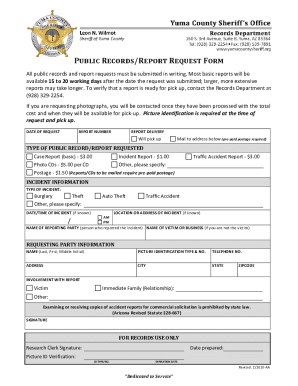 Fillable Online Public Records Report Request Form Fax Email Print ...