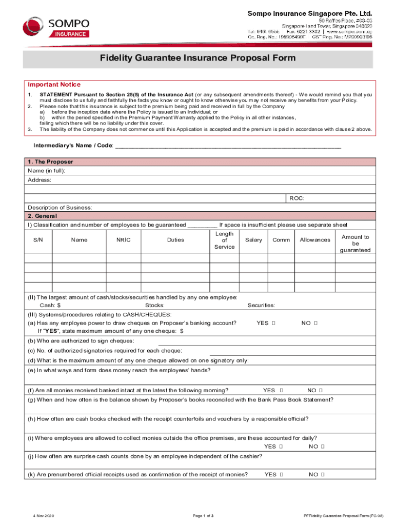 Fillable Online PRODUCT DISCLOSURE SHEET for Fidelity Guarantee ...
