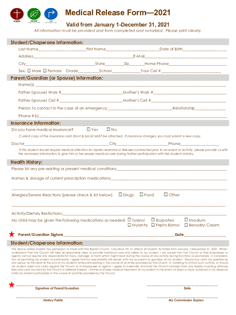 Fillable Online Medical Release Form2021 Fax Email Print - pdfFiller