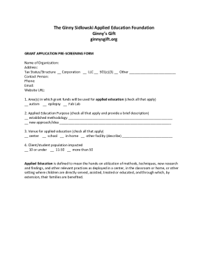 Fillable Online GRANT POLICY OVERVIEW AND APPLICATION INSTRUCTIONS FORM ...