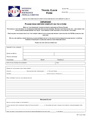 Fillable Online FREE 11+ Sample Travel Claim Forms in PDFMS ...