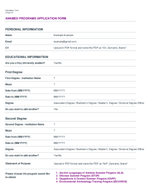 Fillable Online ANAMED PROGRAMS APPLICATION FORM Fax Email Print ...