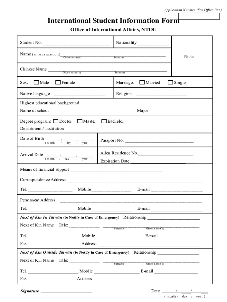 Fillable Online 2.International Student Information Form Fax Email Print - pdfFiller