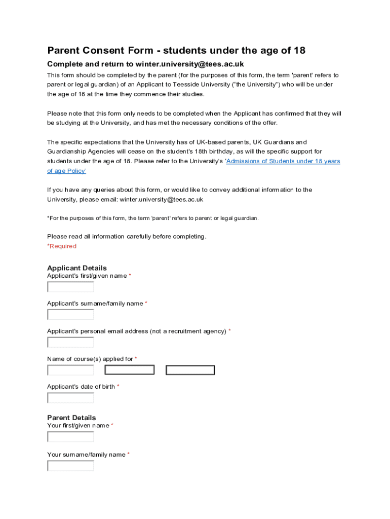 Fillable Online 50 Printable Parental Consent Form ...