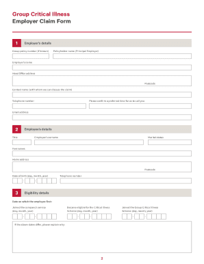 Fillable Online documents canadalife co Group critical illness employer ...
