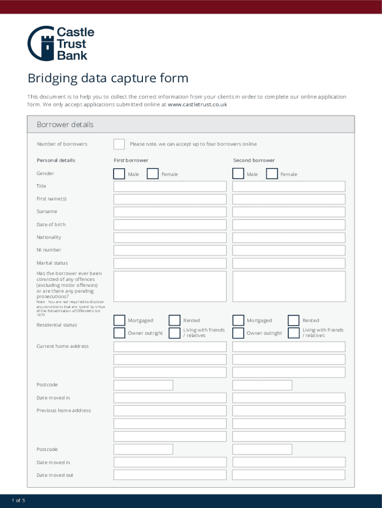 Fillable Online Bridging data capture form Fax Email Print - pdfFiller