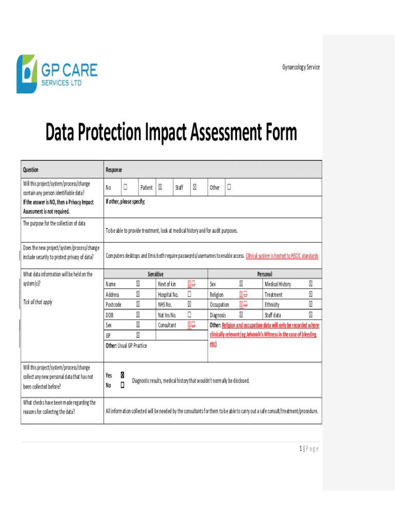 Fillable Online Template for Data Protection Impact Assessment (DPIA ...