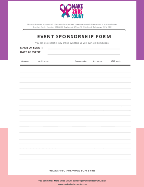 Fillable Online Make 2nds Count sponsorship form Fax Email Print ...