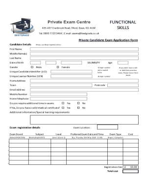 Fillable Online FS Exam registration form Fax Email Print - pdfFiller
