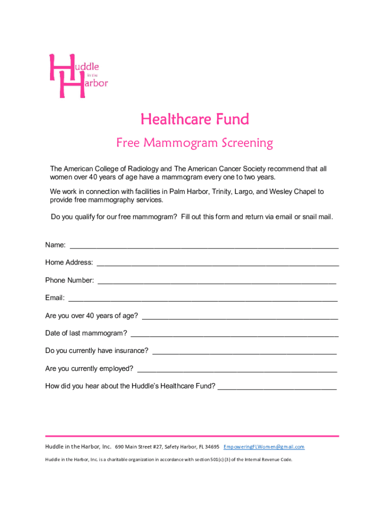 Fillable Online Mammogram Request Form Fax Email Print - pdfFiller