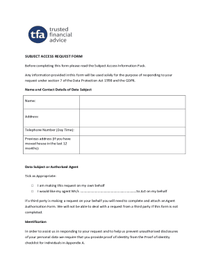 Fillable Online How to make a Subject Access Request from your Employer ...