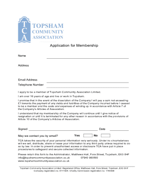 Fillable Online TCA application form.doc Fax Email Print - pdfFiller