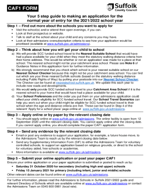 Fillable Online CAF1 application form 2021 2022 Fax Email Print - pdfFiller