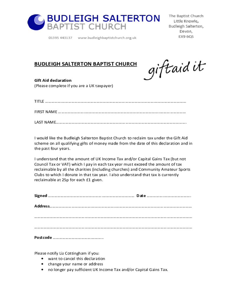 Fillable Online Leaflet GO2: New form of gift aid declaration - The ...