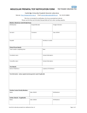 Fillable Online Molecular Genetic Testing Request and Consent Form Fax ...