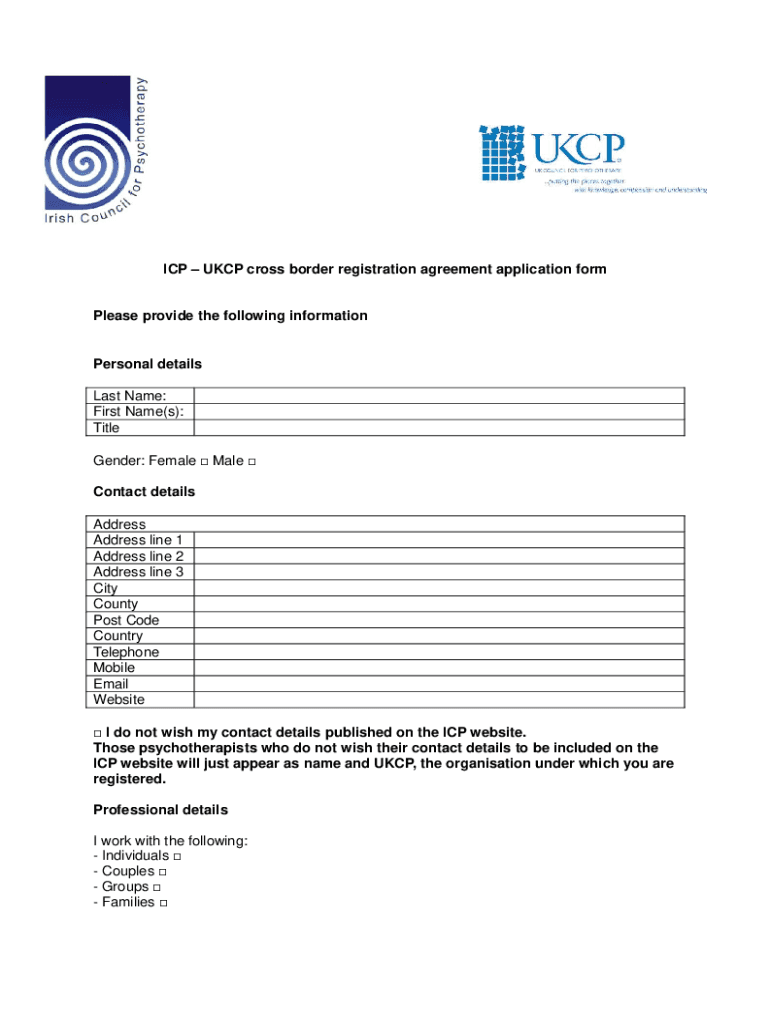 Fillable Online UKCP-ICP application form Fax Email Print - pdfFiller
