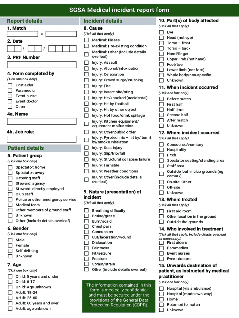 Fillable Online 8+ Medical Incident Report Templates in PDFDOCFree ...