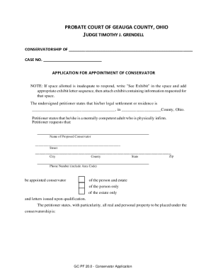 Fillable Online Application For Appointment Of Conservator 20.0Pdf Fpdf ...