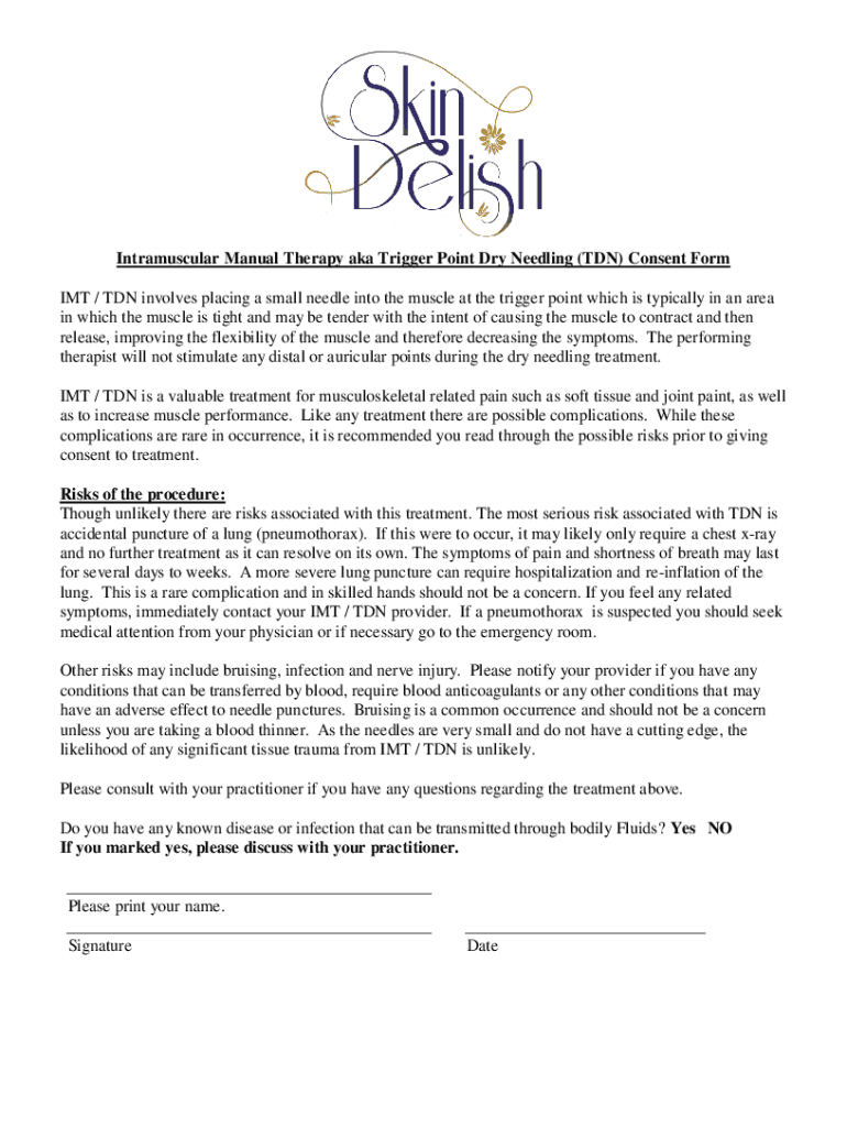 Fillable Online Intramuscular Manual Therapy aka Trigger Point Dry ...