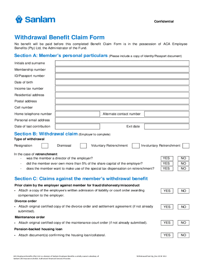 Fillable Online Health Benefits Claim Form of Health Insurance and Fax ...
