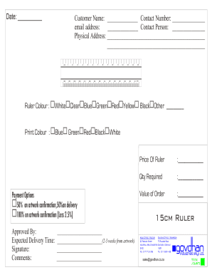 Fillable Online Order Layout form 15cm Fax Email Print - pdfFiller