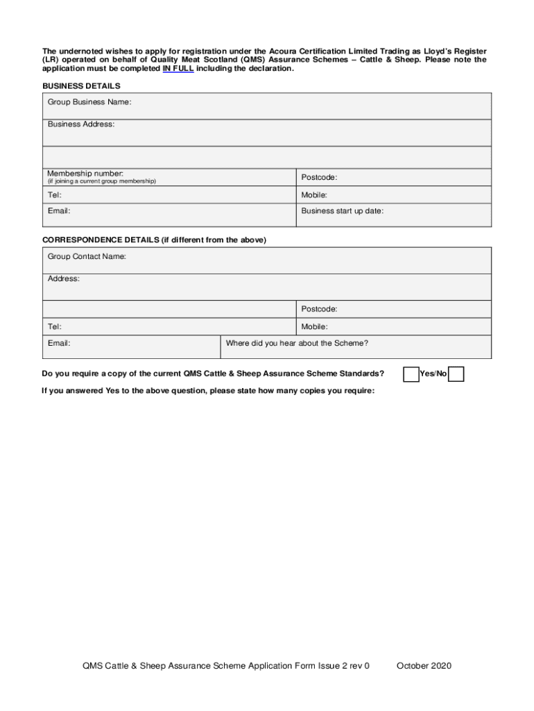 Fillable Online QUALITY MEAT SCOTLAND QMS Fax Email Print - pdfFiller