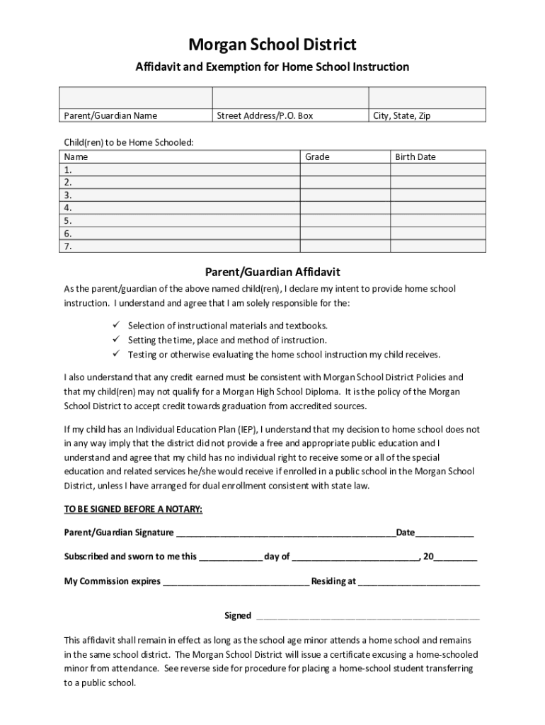 Fillable Online Morgan School District - Forms Fax Email Print - pdfFiller
